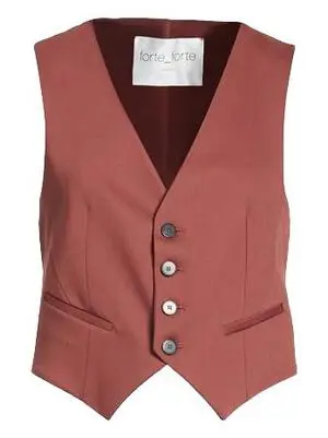 FORTE_FORTE Tailored Vest - Brown