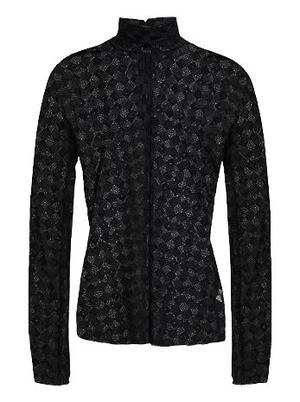 FORTE_FORTE Lace Turtleneck Long Sleeve Top - Black