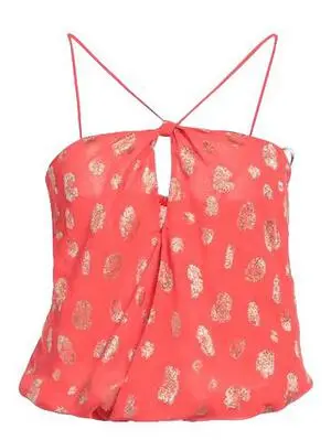 FORTE_FORTE Coral Jacquard Crop Top - Red