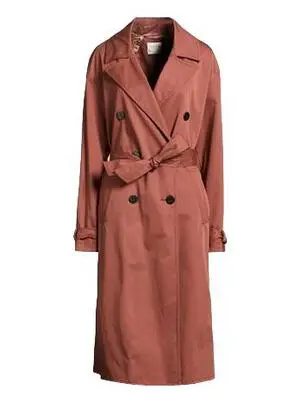 FORTE_FORTE Overcoat & Trench Coat Cotton - Brown