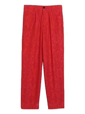 FORTE_FORTE Tapered Cotton-blend Pants - Red