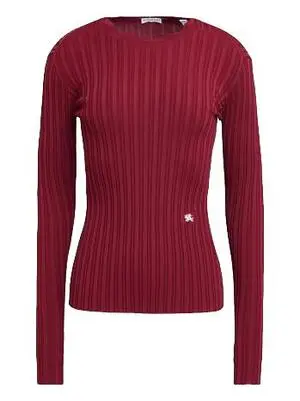 Burberry Sweater With V-neck And Long Sleeves - Red