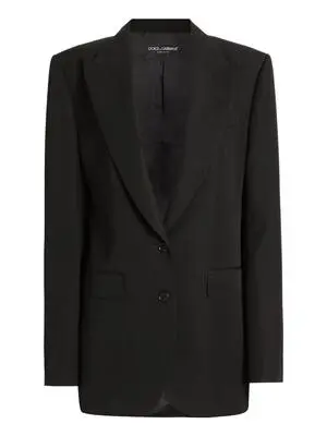 Dolce & Gabbana Wool Gabardine Blazer - Black