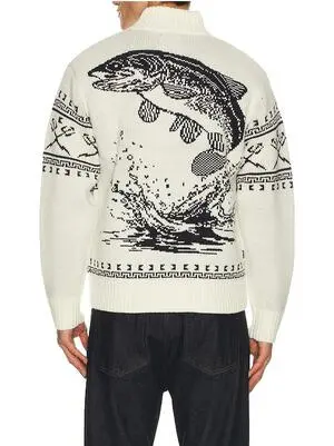 DARK SEAS Old Timer Full Zip Sweater - Off White