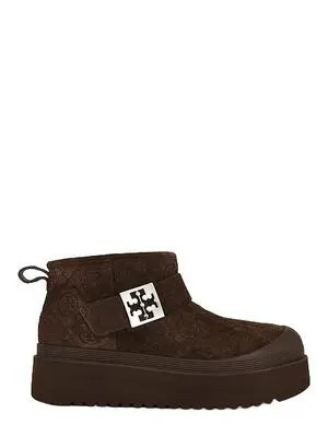 Tory Burch Mellow Shearling Platform Boot - Dark Cocoa & Silver