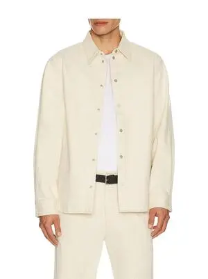 Helmut Lang Denim Shirt In Ivory - Ecru