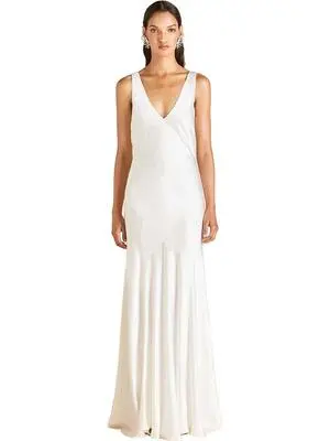 Olivia Von Halle Paloma Lined Dress - Ivory