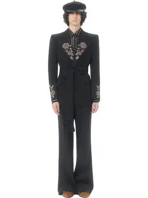 Valentino Garavani Silk Chiffon & Lurex Shirt - Black