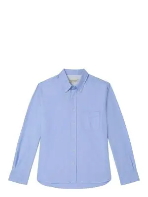 Officine Générale Button-down Collar Cotton Oxford Shirt - Blue