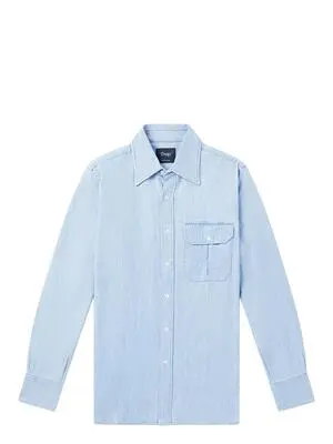DRAKE'S Denim Shirt - Blue