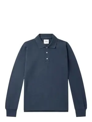 DRAKE'S Cotton-piqué Polo Shirt - Blue