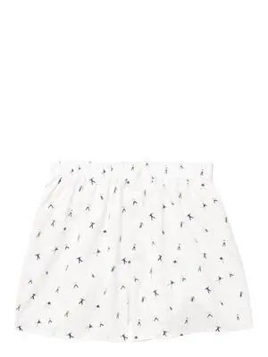 Sunspel Printed Cotton Boxer Shorts - White