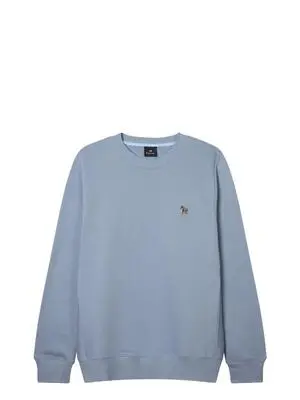 Paul Smith Sky Organic Cotton 'zebra' Badge Sweatshirt - Blue