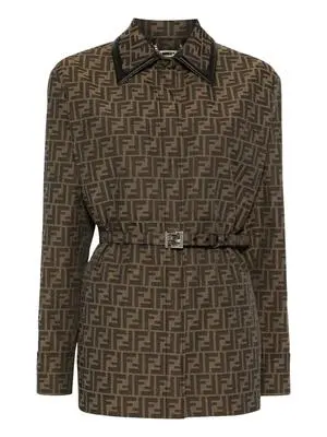 Fendi Canvas Single-breasted Jacket - Brown