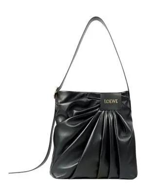 Loewe Draped Leather Tote - Black