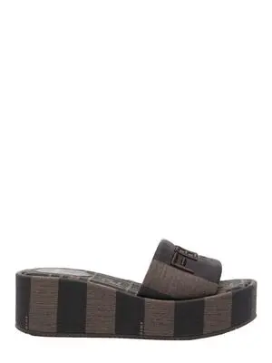 Fendi Sunshine Flatform Sandals - Brown