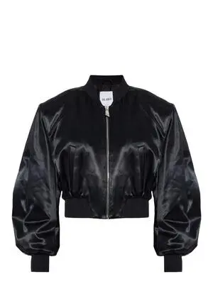 Attico Satin Bomber Jacket - Black