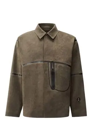 MASSIMO OSTI STUDIO Overshirt In Alcantara - Green