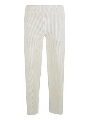 Avenue Montaigne Velvet Wide-leg Trousers - White