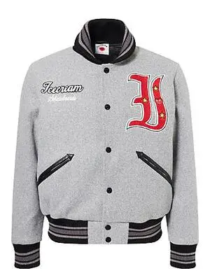 ICECREAM Mascot Varsity Woven Jacket - Grey