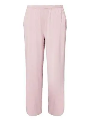 Barefoot Dreams Curved-hem Wide-leg Jersey Trousers - Teaberry