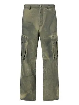 COLE BUXTON Woven Straight-leg Cargo Trousers - Khaki