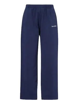 SPORTY & RICH Wide-leg Cotton-jersey Jogging Bottoms - Dark Navy