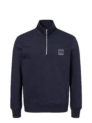 Paul Smith Logo-embroidered Half-zip Sweatshirt - Blue