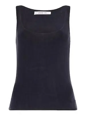 PEACHY DEN Kylie Scoop-neck Stretch-jersey Top - Graphite
