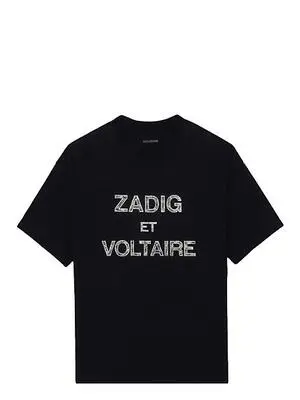 Zadig&Voltaire Rhinestone-embellished Cotton-jersey T-shirt - Black