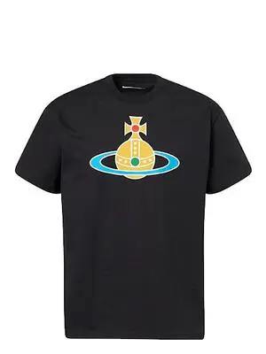 VIVIENNE WESTWOOD Orb-logo Oversized Cotton-jersey T-shirt - Black