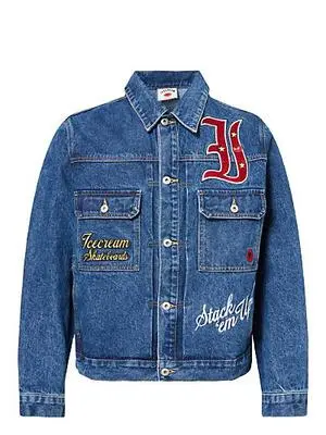 ICECREAM Mascot Embroidered Denim Jacket - Mid Wash