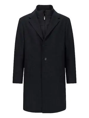 Boggi Milano Regular-fit Wool-blend Coat - Navy Blue