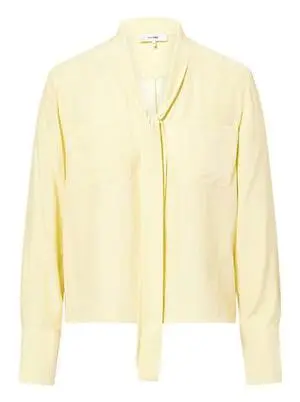 FRAME Modern Tie Silk Blouse - Butter