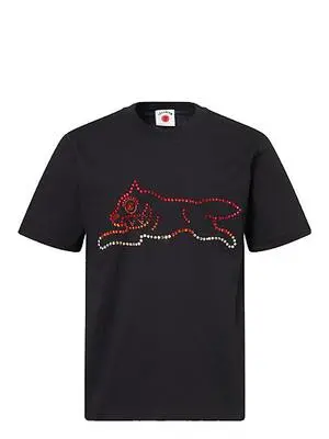 ICECREAM Crystal Running Dog Cotton-jersey T-shirt - Black