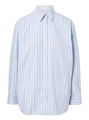 TOTEME Striped Cotton-poplin Shirt - Ice Azure