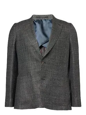 Paul Smith Check-print Single-breasted Wool Blazer - Navy