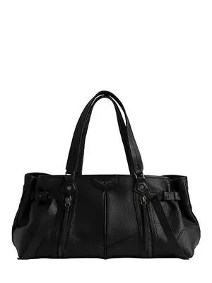 Zadig&Voltaire Leather Sunny Shopper Shoulder Bag - Black