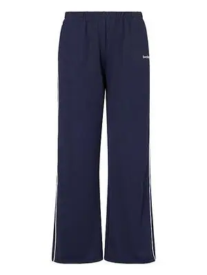 SPORTY & RICH Serif-logo Straight-leg Jersey Jogging Bottoms - Dark Navy White