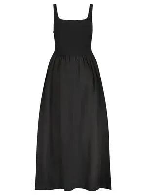 MARCELLA Clara Square-neck Midi Dress - Black