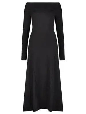 MARCELLA Tilly Ribbed Boat-neck Midi Dress - Black