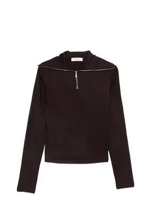 ENTIRE STUDIOS Half-zip High Neck Sweatshirt - Brown
