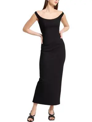 MARCELLA Eliana Split-detail Midi Dress - Black