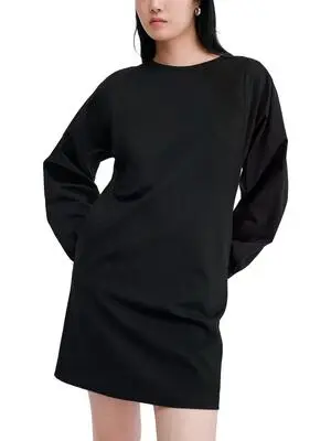 MARCELLA Patti Bishop-sleeve Mini Dress - Black