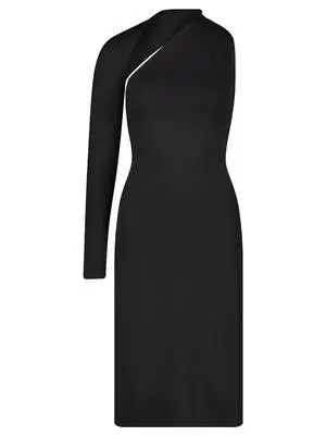 MARCELLA Manhattan Asymmetric-neck Mini Dress - Black