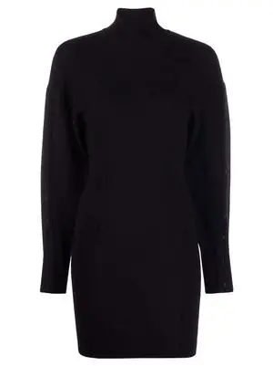 DIESEL® Roll-neck Knit Mini Dress - Black