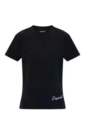 Dsquared2 Embroidered Logo Cotton T-shirt - Black