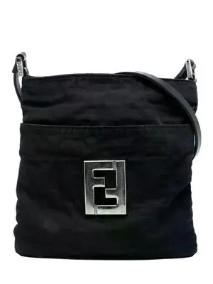 Fendi Zucca Canvas Crossbody Bag - Black