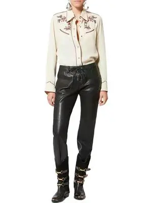 Isabel Marant Étoile Yzea Beaded Embroidered Shirt - Neutrals