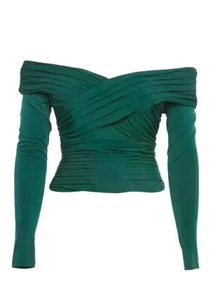 SELF-PORTRAIT Crossover Top - Blue